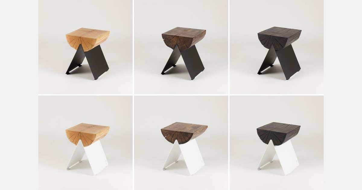 Halve boomstam als krukje