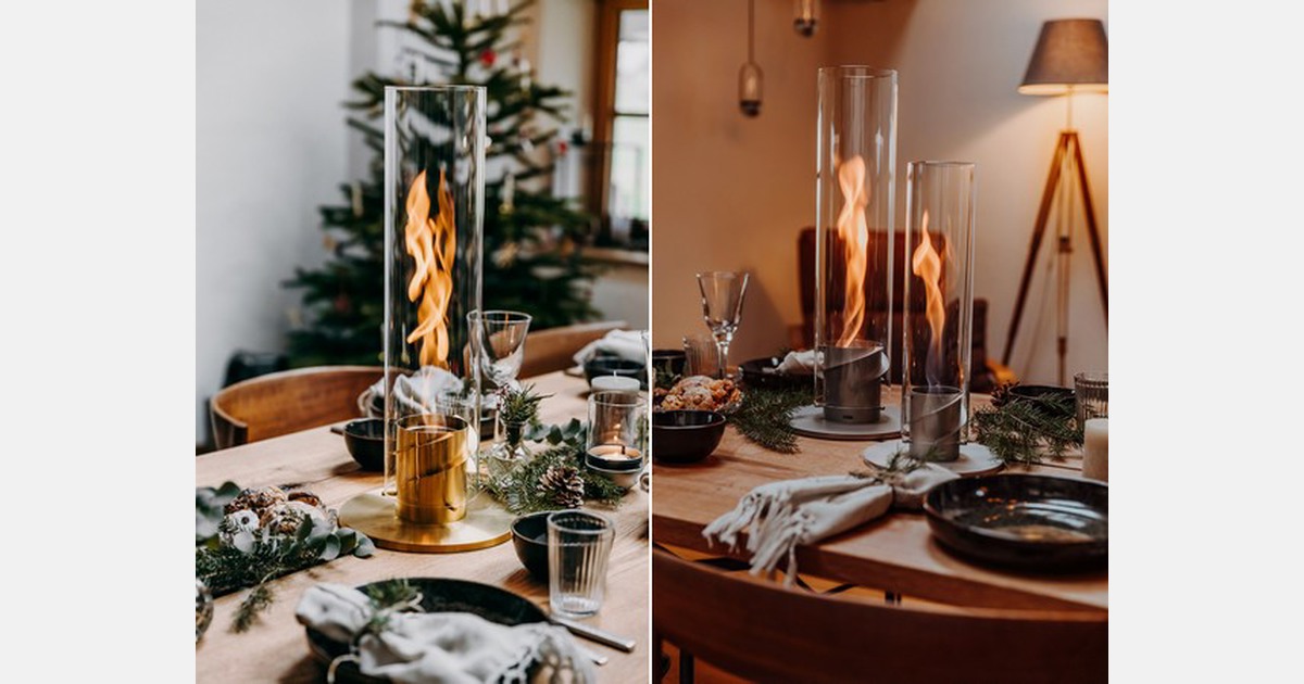 Tafelvuur in klein formaat zorgt voor glamour aan tafel