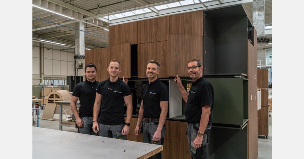 Meubel voor presentatie van collectie decoratief plaatmateriaal op ...