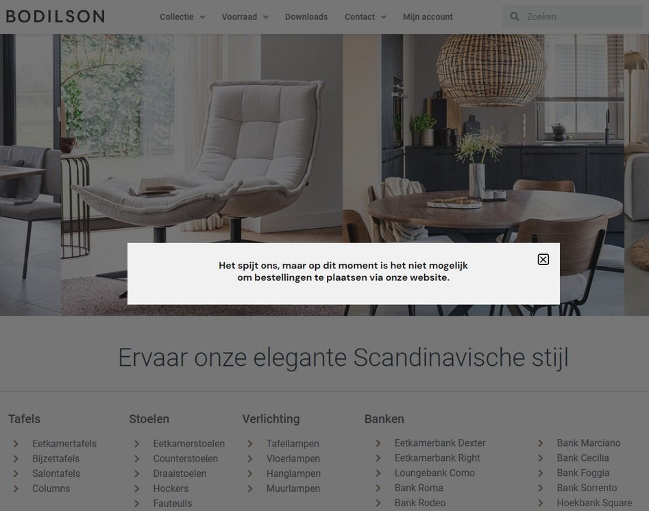Nederlandse meubelleverancier in staat van faillissement