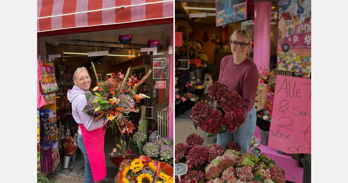 Jonge zussen openen nieuwe bloemenwinkel
